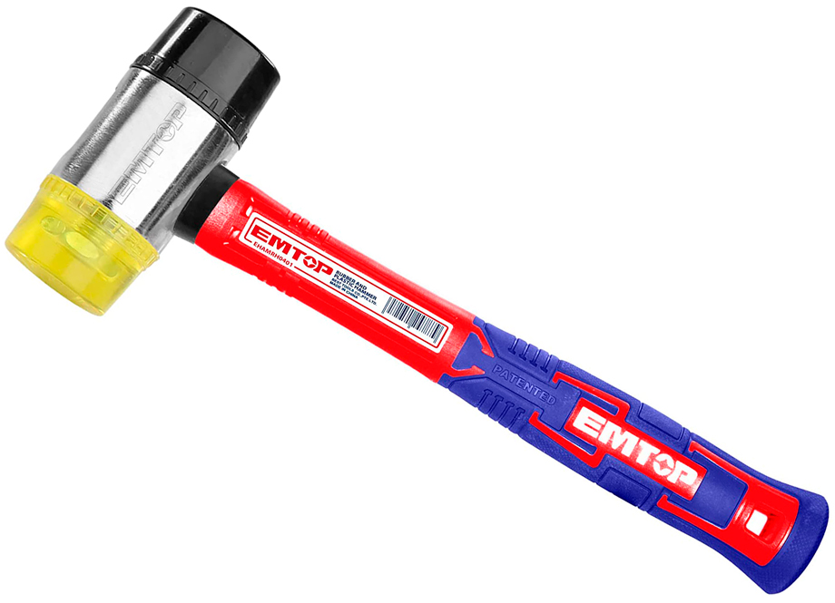 PLASTIC RUBBER HAMMER 40mm EMTOP (GLASS FIBER HANDLE) | Millasur ...
